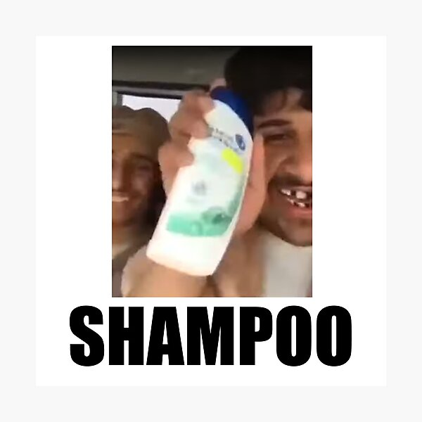 "Shampoo guy meme" Photographic Print for Sale by Pajs | Redbubble