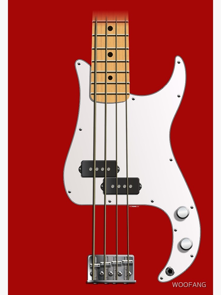 P BASS STYLE GUITAR DIGITAL ILLUSTRATION Premium Matte Vertical Poster