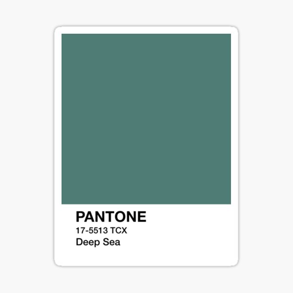 "PANTONE Deep Sea - Blue Green" Sticker for Sale by Mushroom-Gorge ...