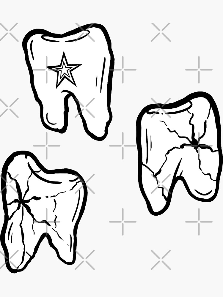 "Chipped Tooth Design" Sticker for Sale by ihatebaileys | Redbubble