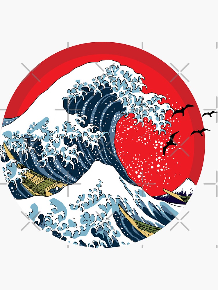 "Japan Wave" Sticker by berwies | Redbubble