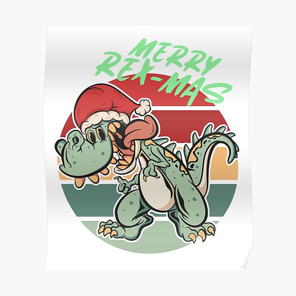 "Merry Rex-mas T-Rex Dinosaur Christmas" Poster for Sale by ...