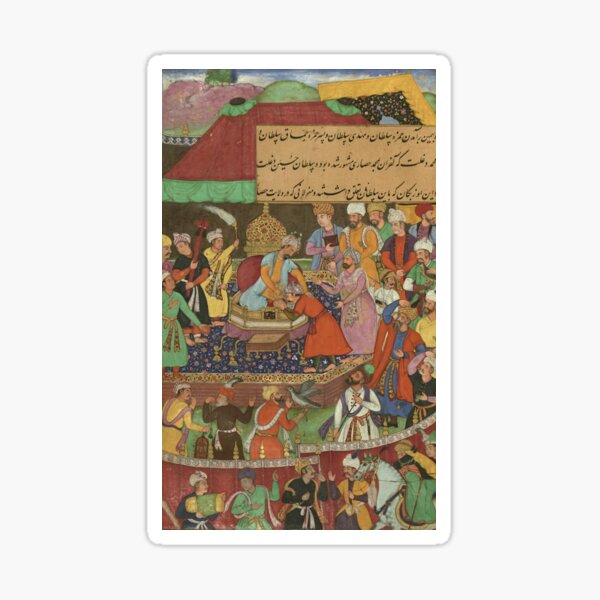 "Indo-Persian Painting of Emperor Babur" Sticker for Sale by Shahnama ...