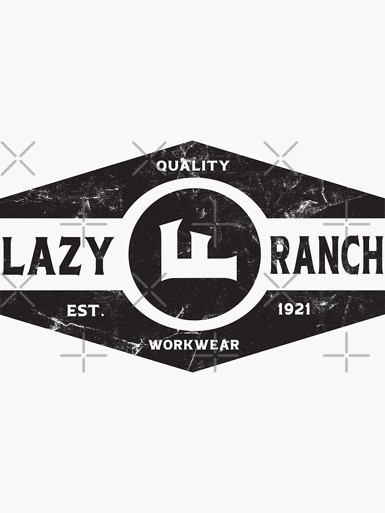 "Lazy F Ranch Workwear Company Version 6.1 washed and worn" Sticker for ...