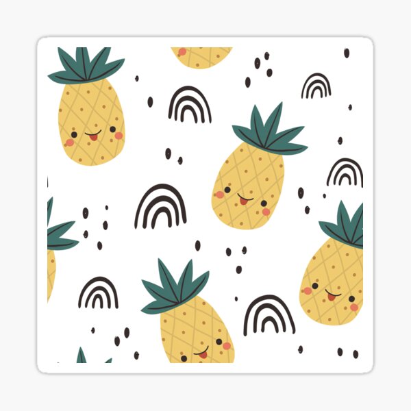 "Cartoon Pineapple Rainbow" Sticker for Sale by ErthazLoveArt | Redbubble