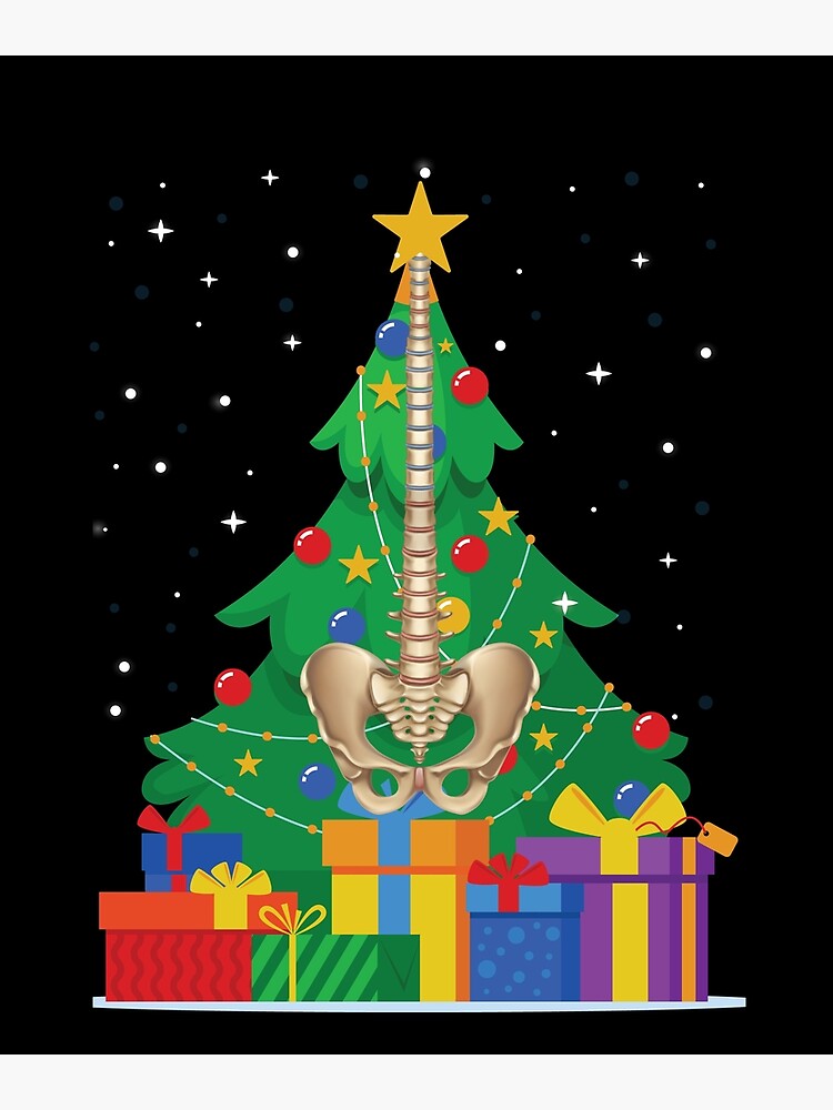 "Christmas tree with spine funny Chiropractic Christmas" Greeting Card ...