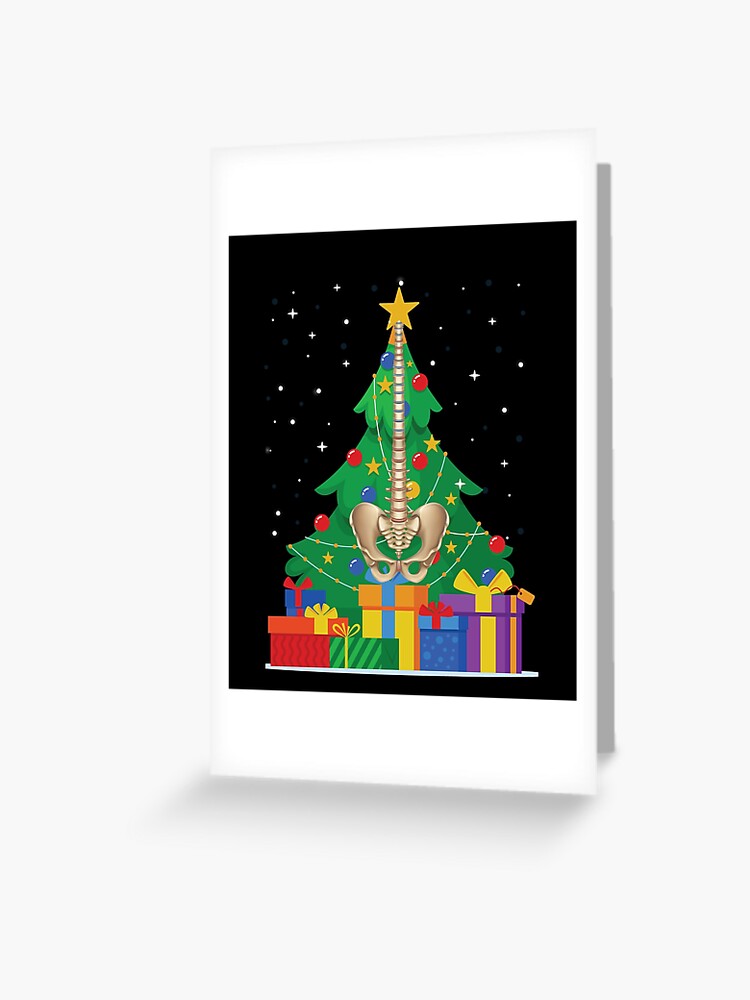 "Christmas tree with spine funny Chiropractic Christmas" Greeting Card ...