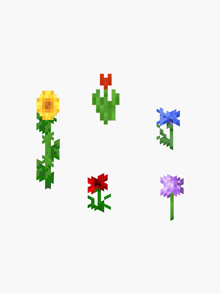 "Minecraft Flowers Sticker Pack" Sticker for Sale by Peeshes | Redbubble