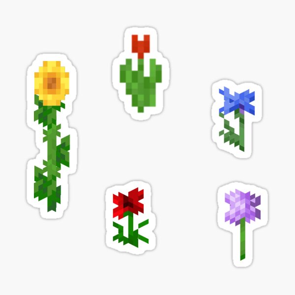 "Minecraft Flowers Sticker Pack" Sticker for Sale by Peeshes | Redbubble