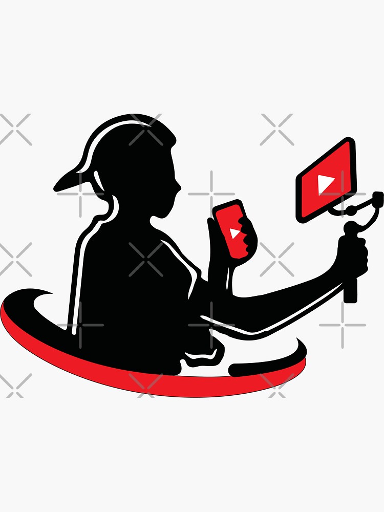 "vlogging logo " Sticker by Shuvo1297 | Redbubble