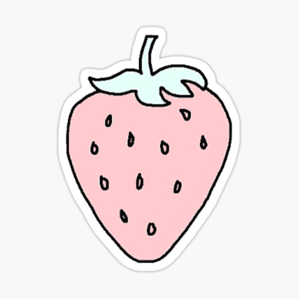 "strawberry pastel pink aesthetic" Sticker by grphitee | Redbubble