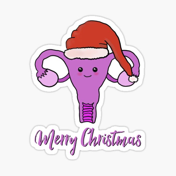 "Merry Christmas! Cute uterus" Sticker for Sale by Tamm-art | Redbubble