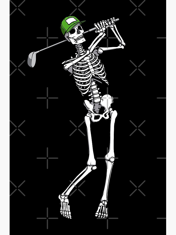 "Golf Funny Golfing Skeleton Golfer Halloween Pattern" Poster for Sale ...