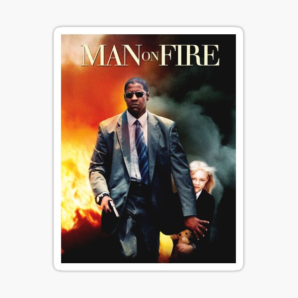 "Man on fire poster" Sticker for Sale by CrawfordWilson | Redbubble