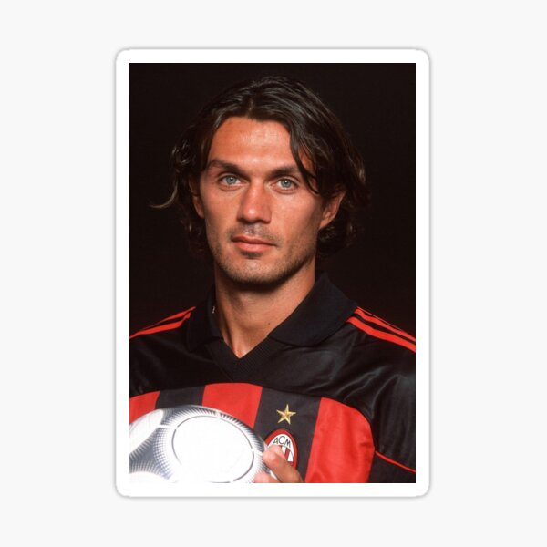 "Paolo Maldini Illustration Fun art" Sticker by fatiyahayun | Redbubble