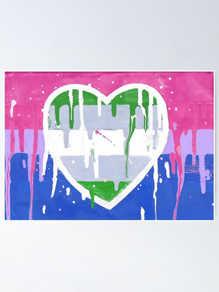 "Bisexual & Greyromantic: Painted Pride Flag" Poster for Sale by Lewin ...