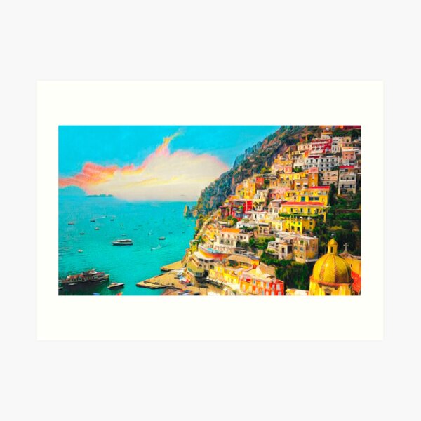 "Positano" Art Print for Sale by Sofia-Draws | Redbubble