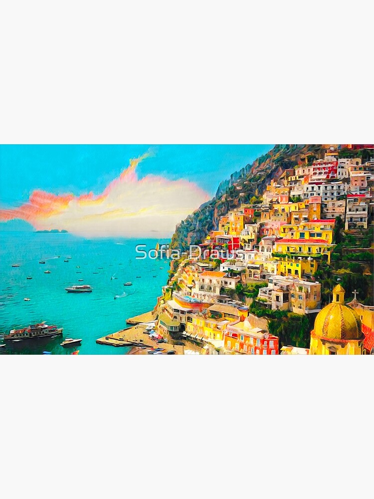 "Positano" Poster for Sale by Sofia-Draws | Redbubble