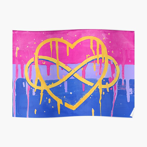 "Bisexual & Polyamorous: Painted Pride Flag" Poster by Lewin-Wild ...