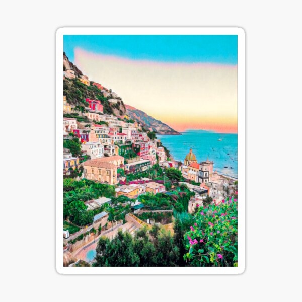 "Positano Italy" Sticker for Sale by Sofia-Draws | Redbubble