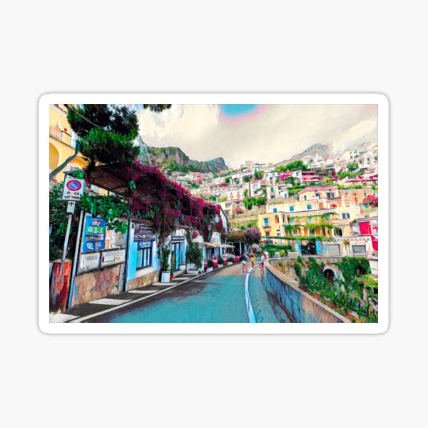 "Positano Streets" Sticker for Sale by Sofia-Draws | Redbubble