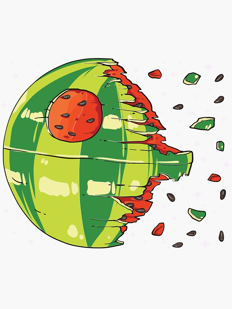 "Funny watermelon Spaceship summer fruit design" Sticker by Luxara1 ...