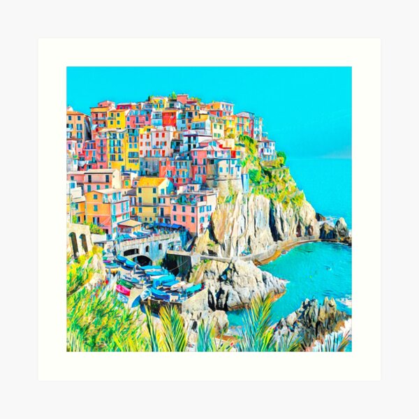 "Cinque Terre Italy" Art Print for Sale by Sofia-Draws | Redbubble