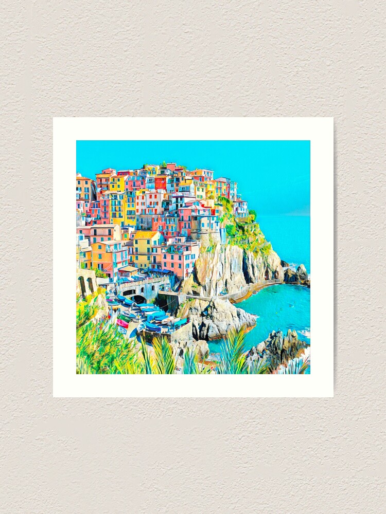 "Cinque Terre Italy" Art Print for Sale by Sofia-Draws | Redbubble