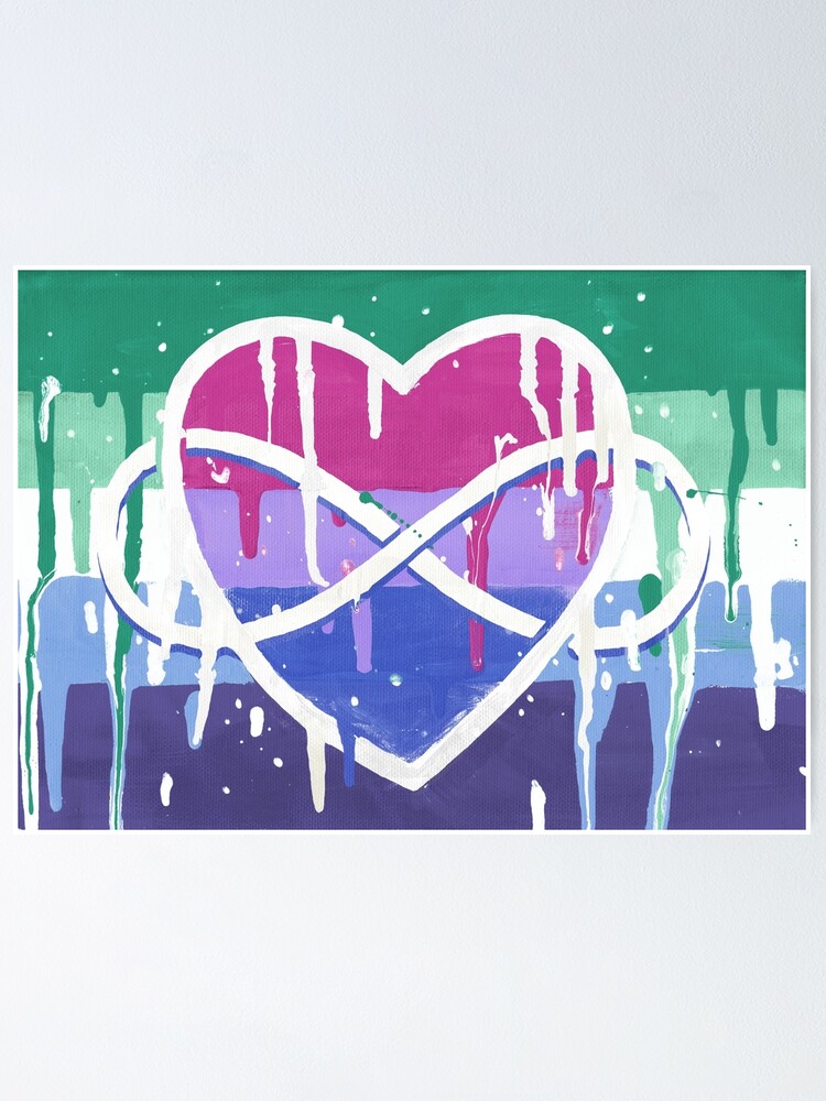 "Gay Men, Bisexual & Polyamorous: Painted Pride Flag" Poster by Lewin ...