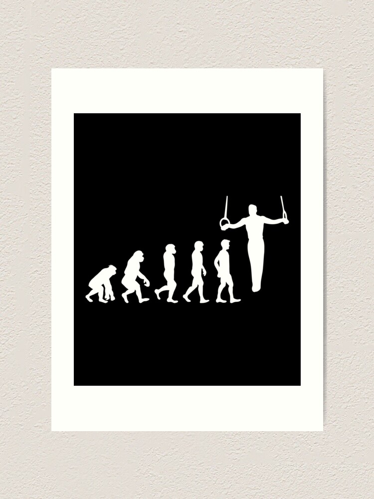 "Artistic Gymnastics Still Rings Gymnast Evolution" Art Print for Sale ...