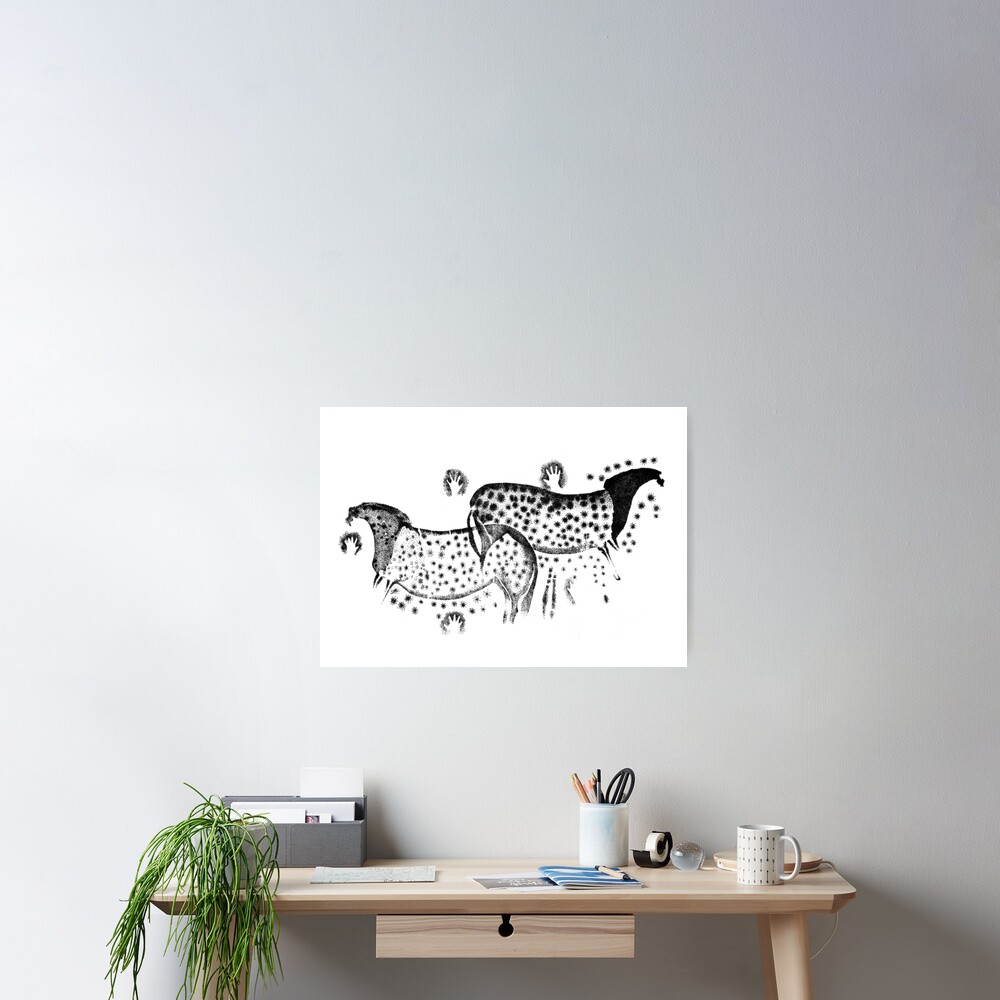 "Dappled Horses of Pech Merle Cave Painting" Poster by antarcticpip ...