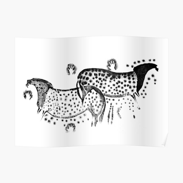 "Dappled Horses of Pech Merle Cave Painting" Poster by antarcticpip ...