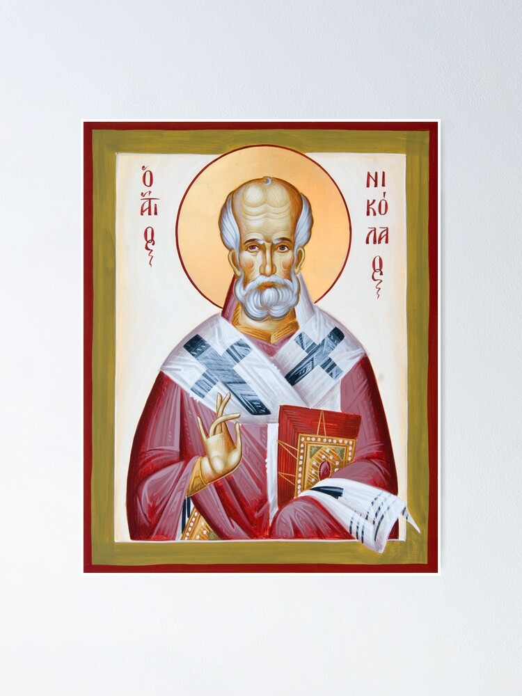 "St Nicholas of Myra III" Poster for Sale by ikonographics | Redbubble