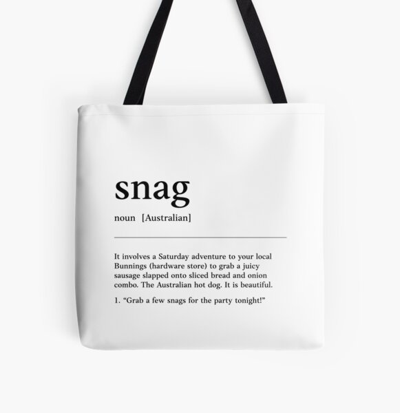 "Snag | Funny Australian slang, phrase and humor definition" Tote Bag ...