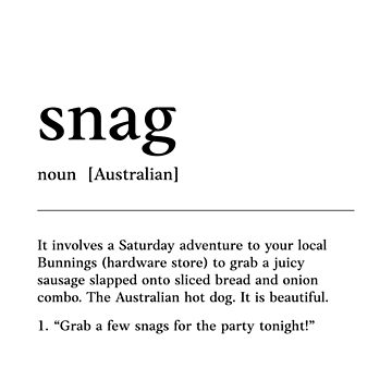 "Snag | Funny Australian slang, phrase and humor definition" Tote Bag ...