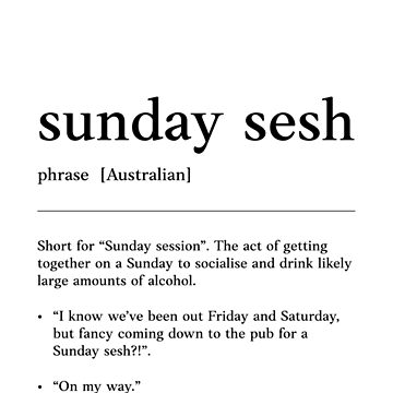 "Sunday Sesh | Funny Australian slang, phrase and humor definition ...