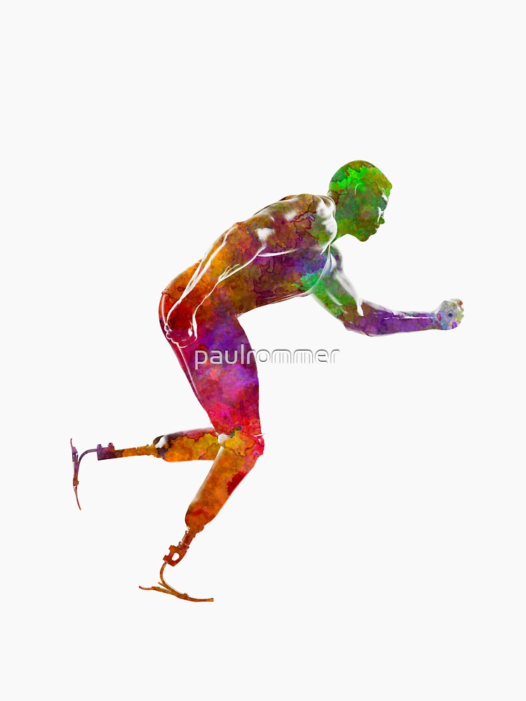 "Paralympic athlete in watercolor" Sticker for Sale by paulrommer ...