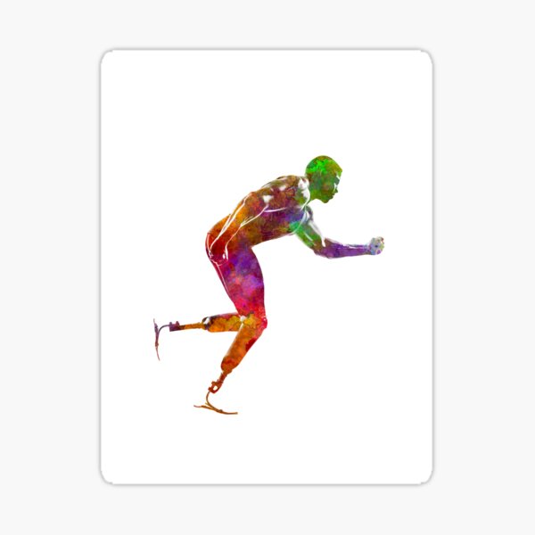 "Paralympic athlete in watercolor" Sticker for Sale by paulrommer ...