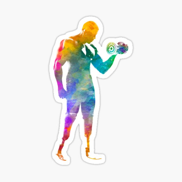 "Paralympic athlete in watercolor" Sticker by paulrommer | Redbubble