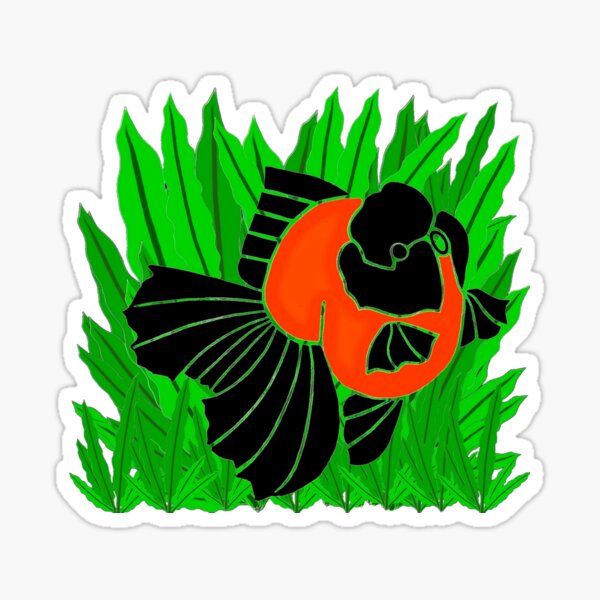 "Oranda Goldfish Logo 1107D" Sticker for Sale by Nosnah | Redbubble