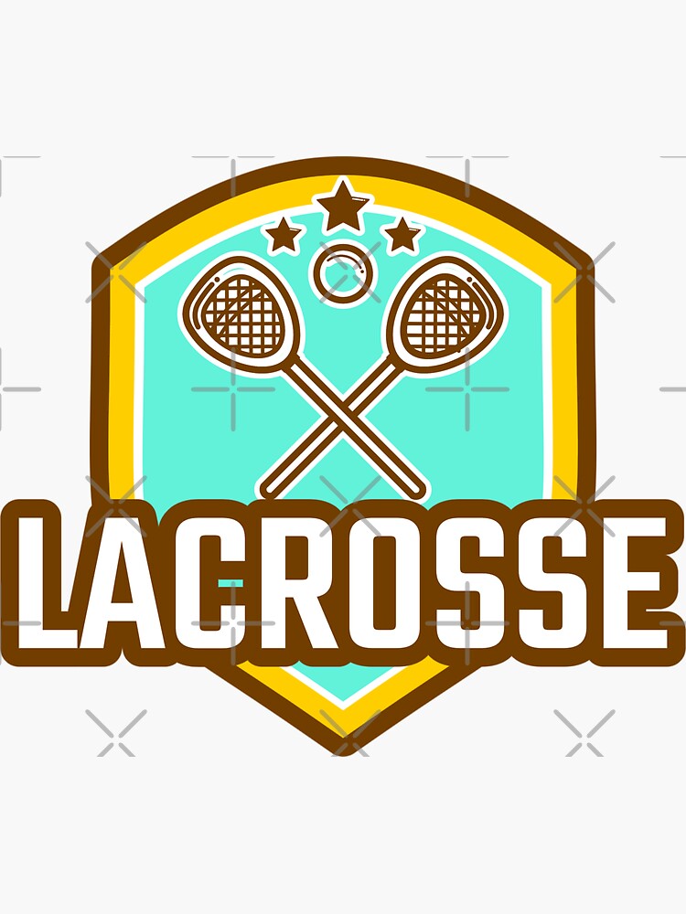 "Lacrosse sticks ball logo" Sticker for Sale by Delicarte | Redbubble
