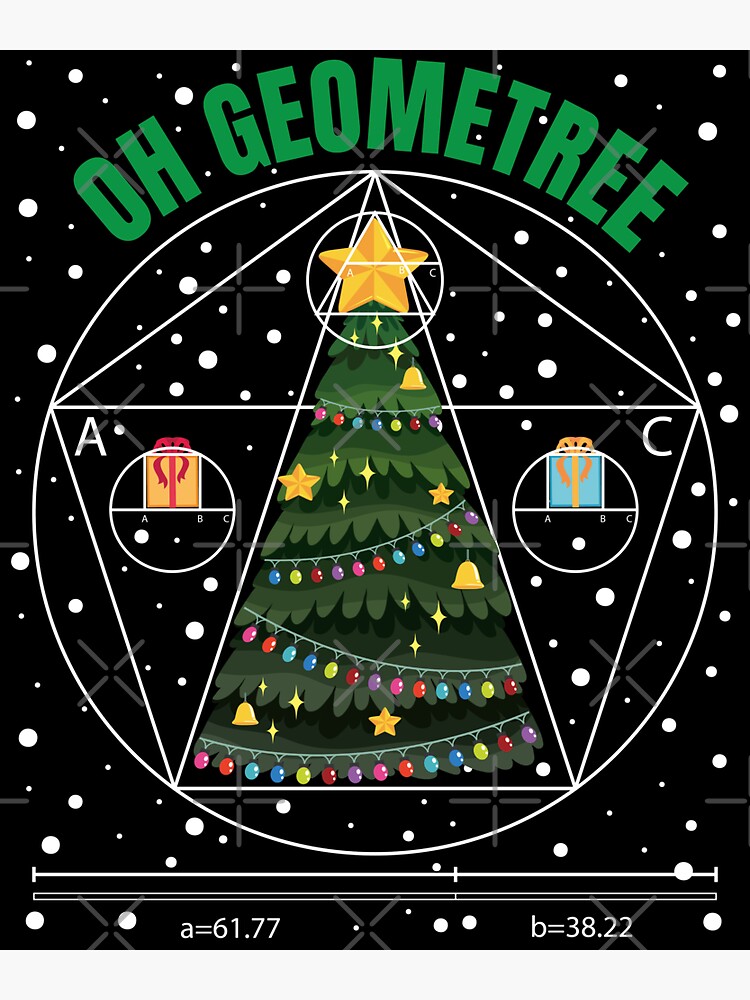 "Oh Geometree Funny Geometry Math Science Teacher Christmas" Sticker by ...