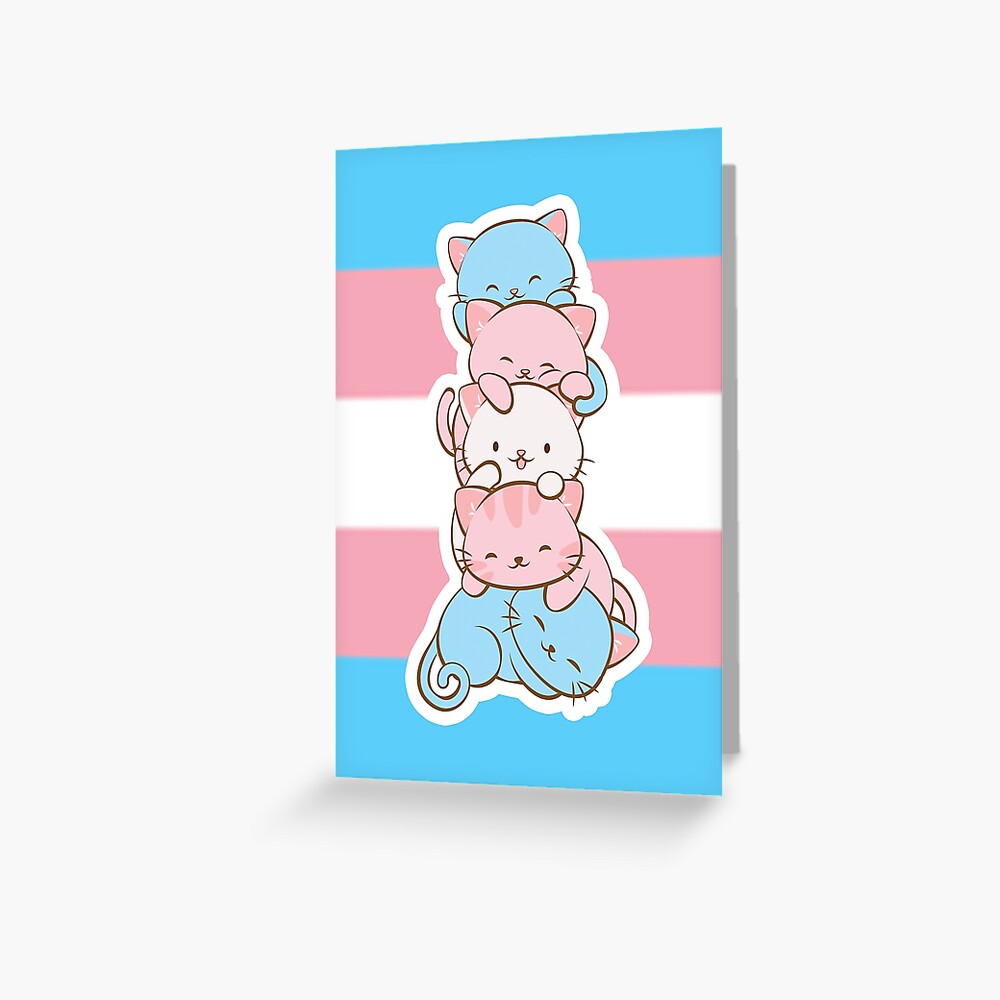 Transgender Pride Flag Cute Kawaii Cats Subtle Lgbtq Trans Pride
