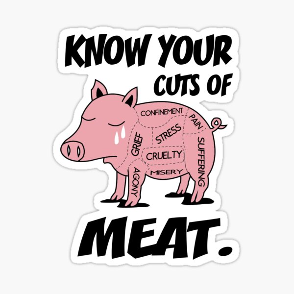 "know your cuts of meat" Sticker for Sale by benova | Redbubble
