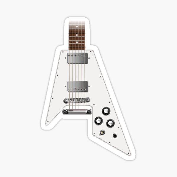 "FLYING V STYLE GUITAR DIGITAL ILLUSTRATION" Sticker for Sale by ...