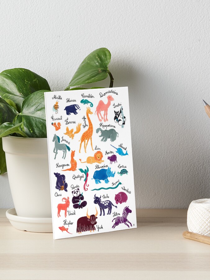"Alphabet book of animals" Art Board Print by klrfouch | Redbubble