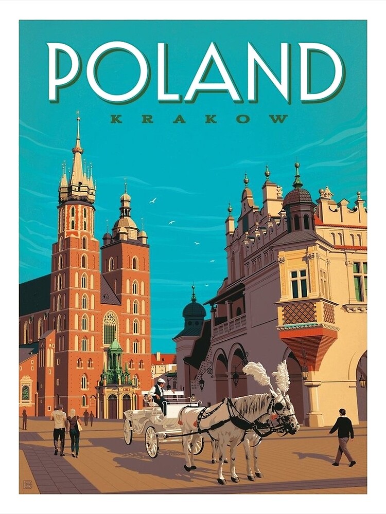 "KRAKOW POLAND: Vintage Travel Advertising Print" Poster for Sale by ...