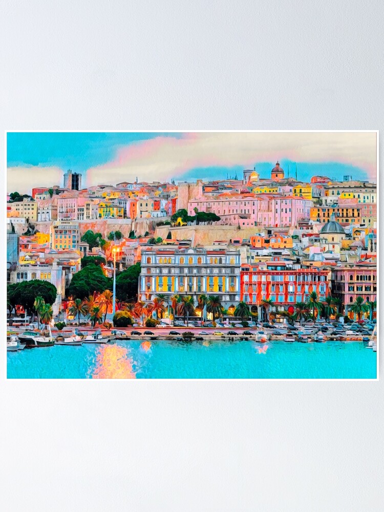"Cagliari" Poster for Sale by Sofia-Draws | Redbubble