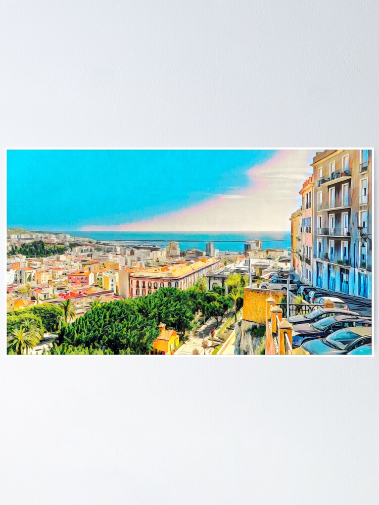 Poster « Voyage d'époque à Cagliari », par Sofia-Draws | Redbubble