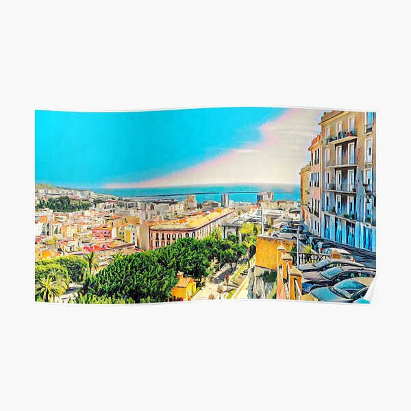 Poster « Voyage d'époque à Cagliari », par Sofia-Draws | Redbubble
